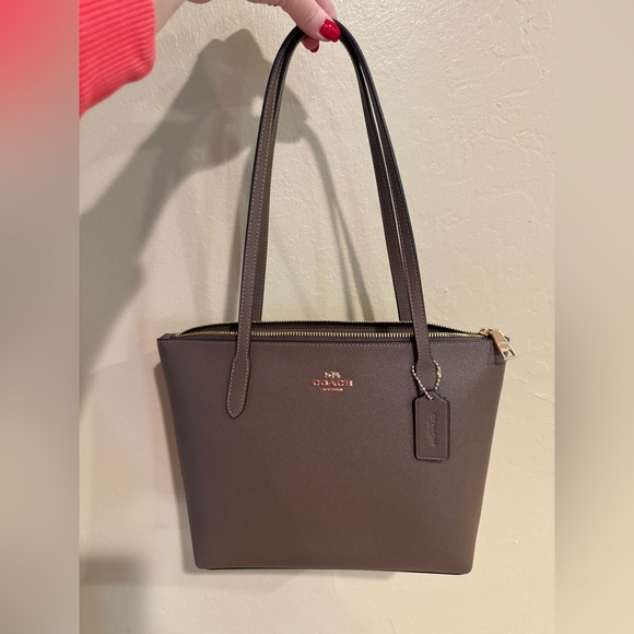 Coach | Bags | Coach Fiona Zip Tote Bag Dark Stone | Poshmark